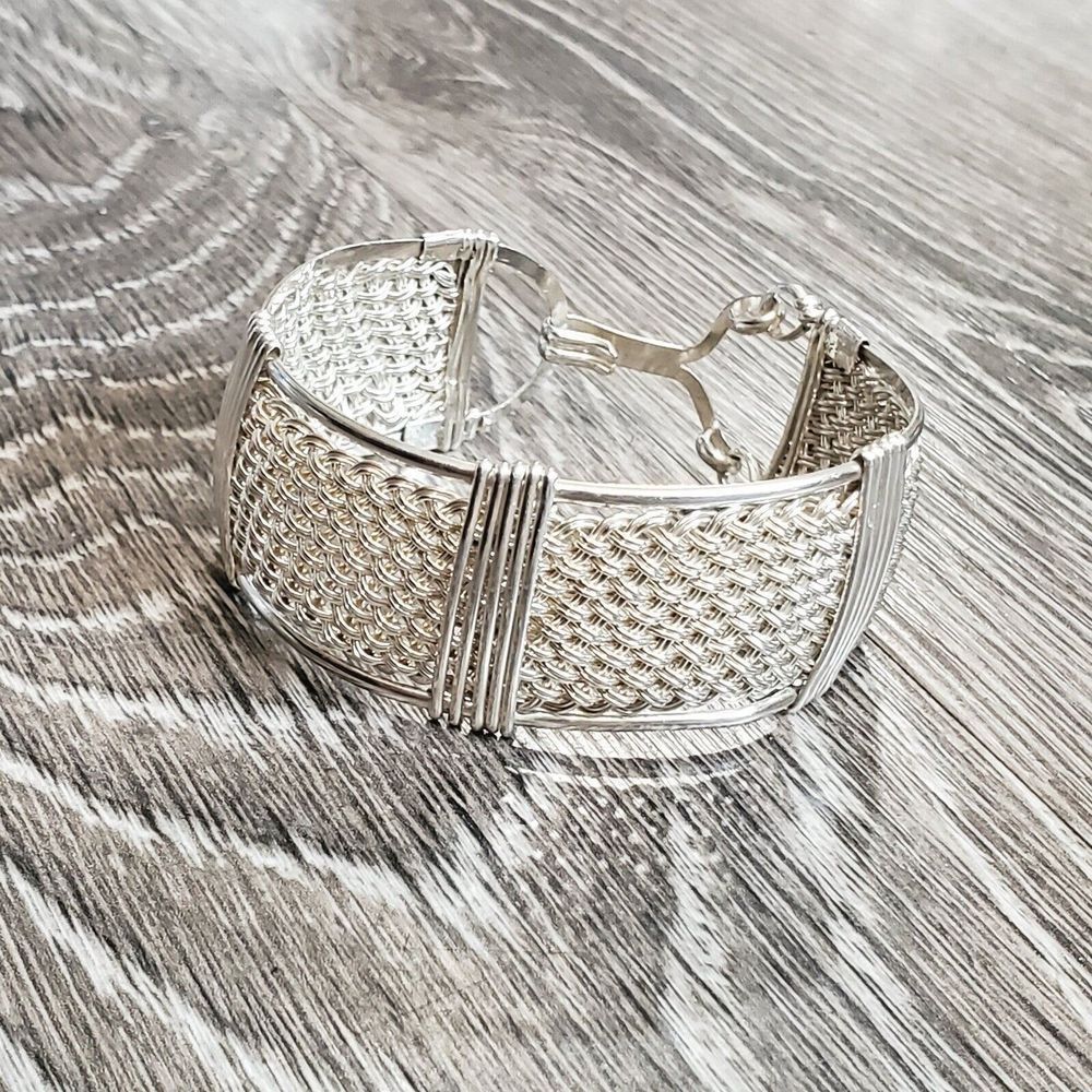 Thick Silver Bracelet - Gem